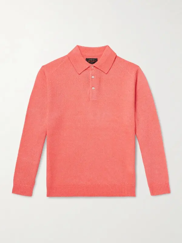 BEAMS Wool-blend Polo Shirt - Pink