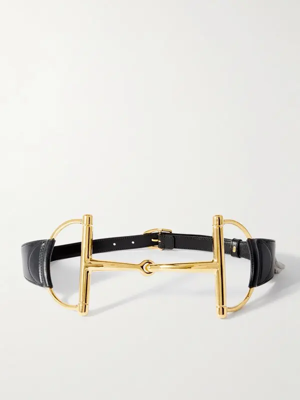 Gucci Horsebit Leather Waist Belt - Black
