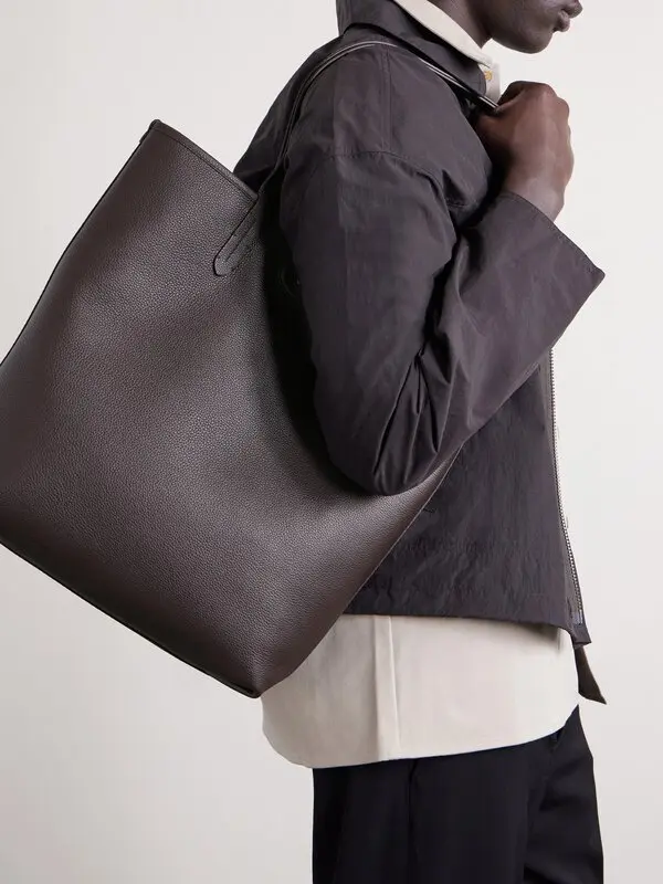 Burberry Reversible Full-grain Leather And Checked Canvas Tote Bag