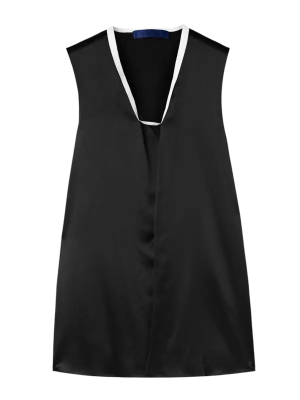 Sharon Wauchob Poutou Grosgrain-trimmed Silk Top - Black