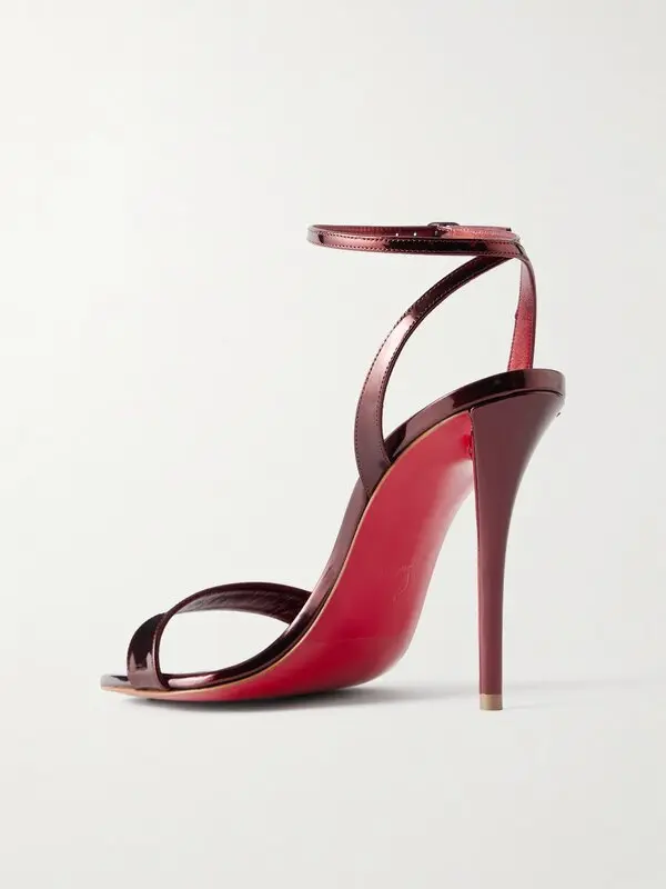 CHRISTIAN LOUBOUTIN Miss Z 100 Metallic Patent Leather Sandals - Red
