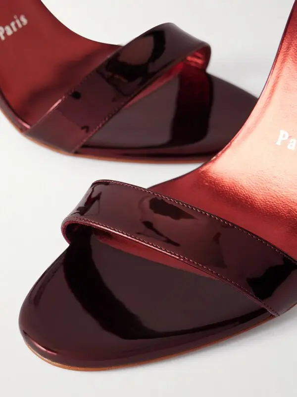 CHRISTIAN LOUBOUTIN Miss Z 100 Metallic Patent Leather Sandals - Red