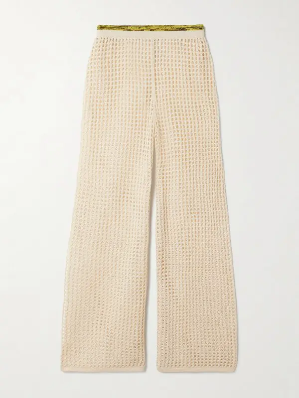Escvdo Atuq Fringed Wide-leg Pants - Neutrals