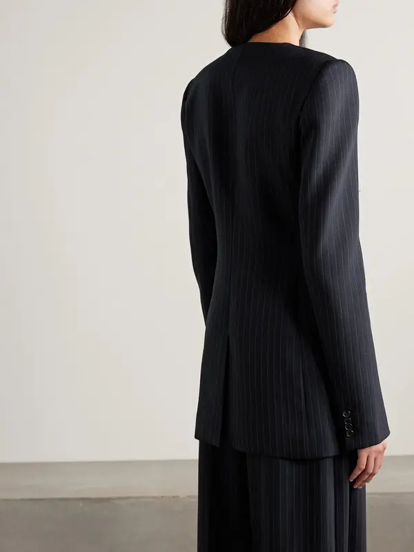 Khaite Naran Pinstriped Herringbone Blazer