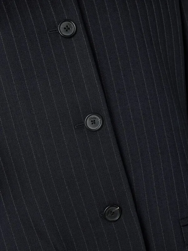 Khaite Naran Pinstriped Herringbone Blazer