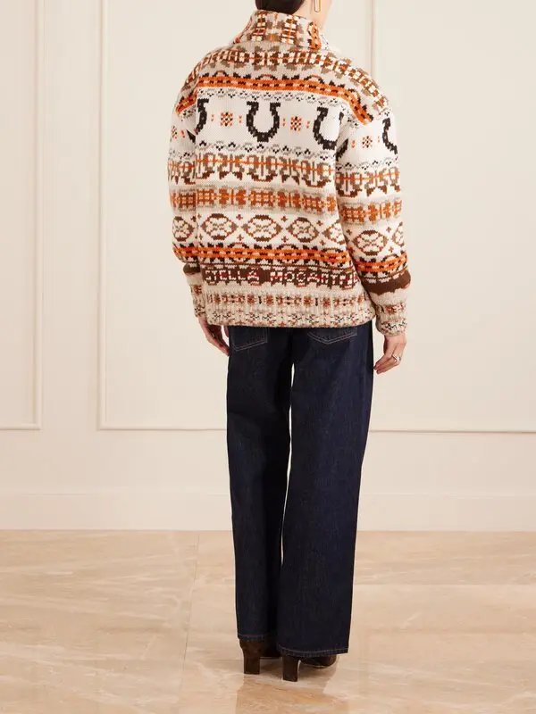 Stella McCartney Jacquard-knit Wool Cardigan - Brown