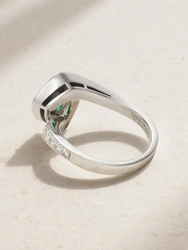 DAVID MORRIS Frozen Kiss Diamond And Emerald Ring