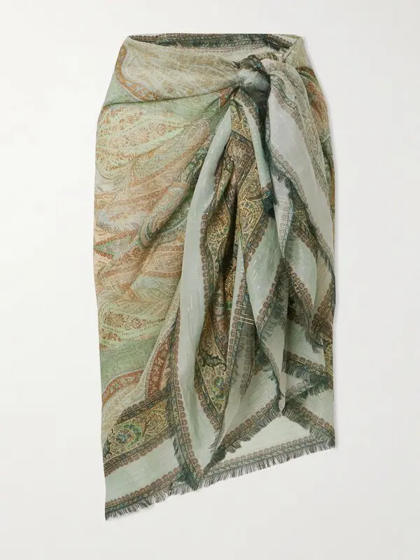 Zimmermann Printed Cotton Pareo - Green