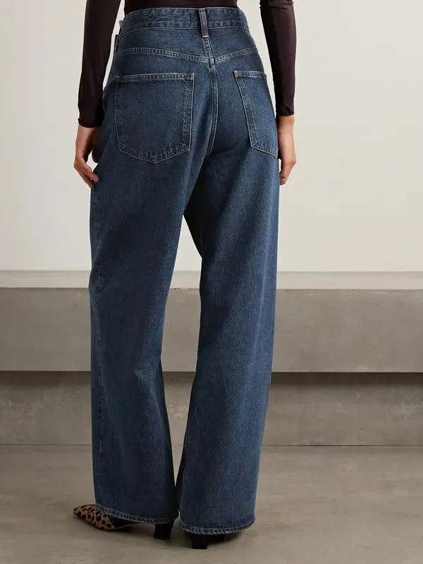 AGOLDE Vana Draped Low-rise Wide-leg Jeans - Blue