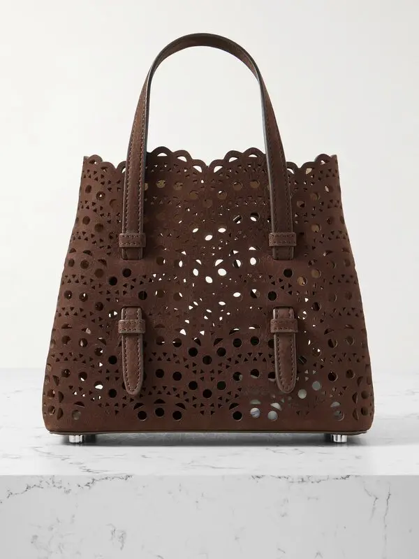 Alaïa Le Mina Laser-cut Suede Tote