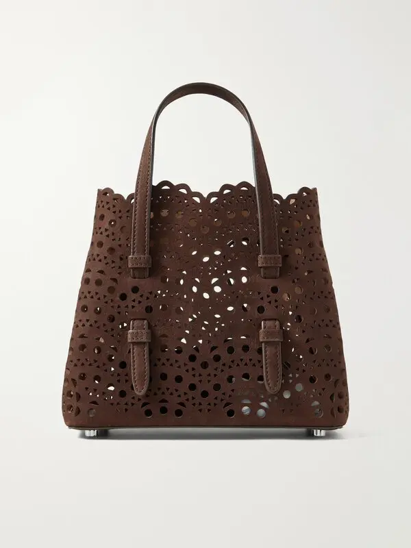 Alaïa Le Mina Laser-cut Suede Tote - Brown