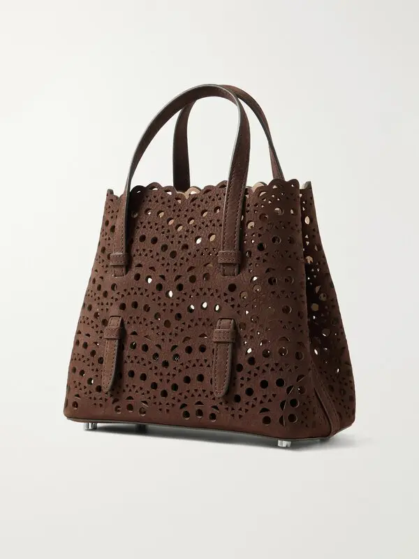 Alaïa Le Mina Laser-cut Suede Tote - Brown