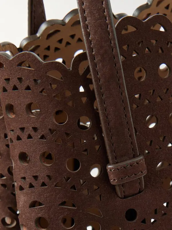 Alaïa Le Mina Laser-cut Suede Tote - Brown
