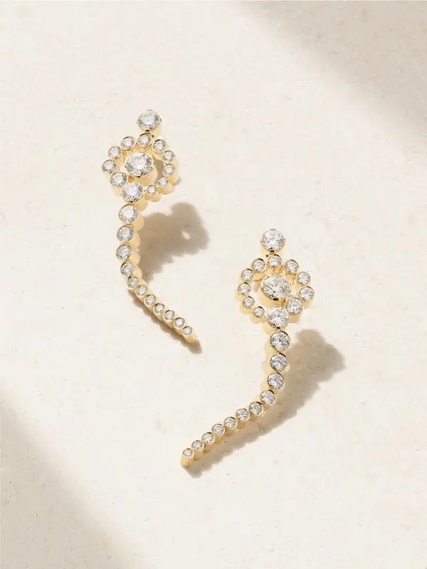 Sophie Bille Brahe Escargot De Rêve Diamond Earrings - Gold