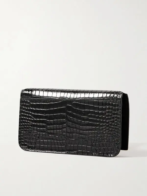 Saint Laurent Croc-effect Leather Phone Case