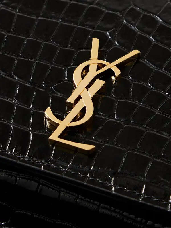 Saint Laurent Croc-effect Leather Phone Case
