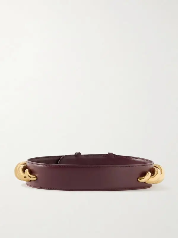 Alaïa Embellished Leather Waist Belt - Burgundy