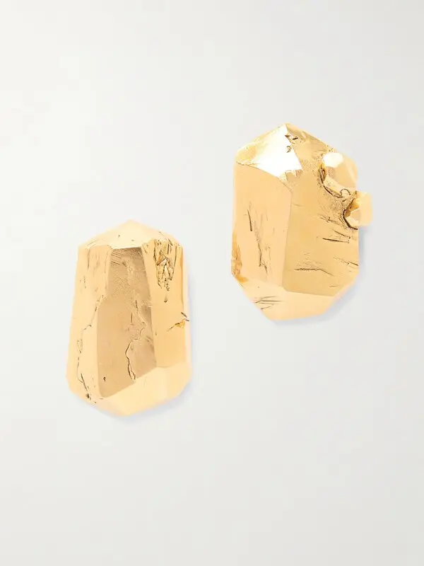 Saint Laurent Tone Brass Earrings - Gold