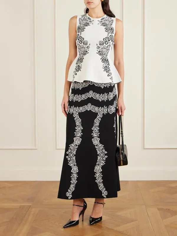Ulla Johnson Valencia Floral-jacquard Midi Skirt