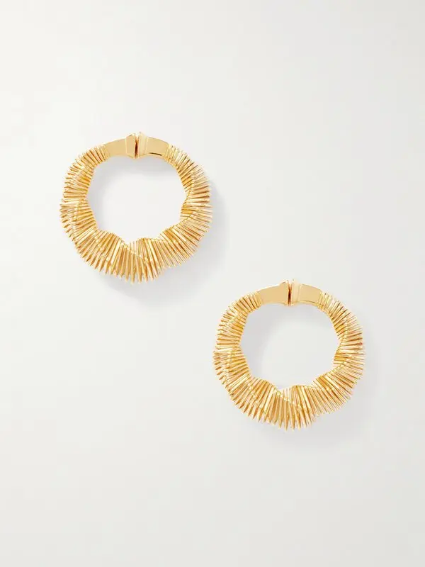 Alaïa Tone Hoop Earrings - Gold