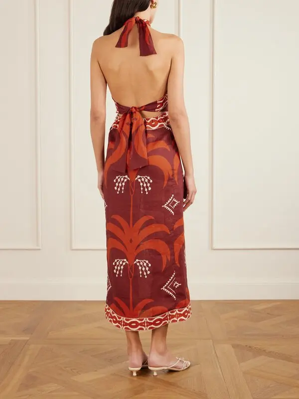 Johanna Ortiz Buen Viento Ankle Dress | Red/Floral | Size 8 | Shopbop