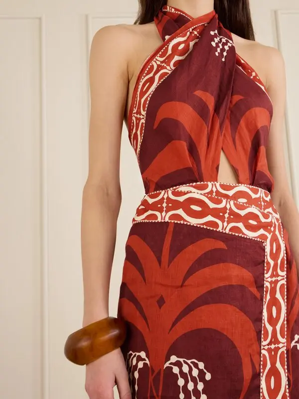 Johanna Ortiz Buen Viento Ankle Dress | Red/Floral | Size 8 | Shopbop