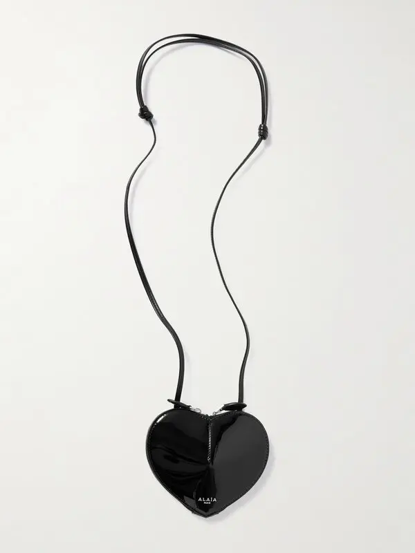 Alaïa Le Coeur Patent-leather Shoulder Bag - Black