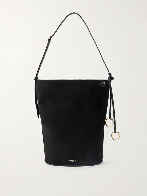 Alaïa Leather-trimmed Suede Tote - Black
