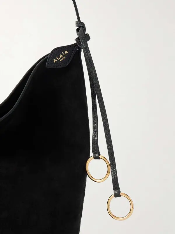 Alaïa Leather-trimmed Suede Tote - Black