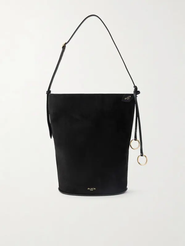 Alaïa Leather-trimmed Suede Tote - Black