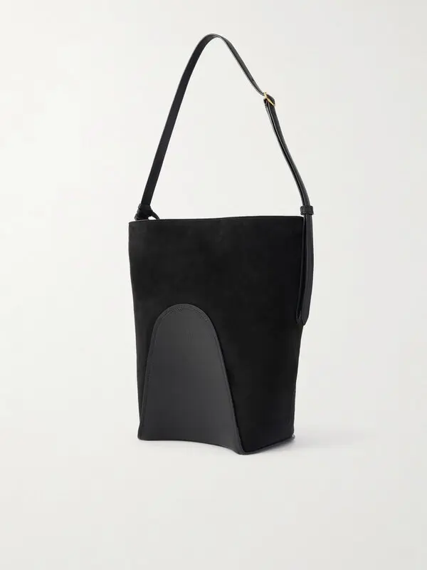 Alaïa Leather-trimmed Suede Tote - Black