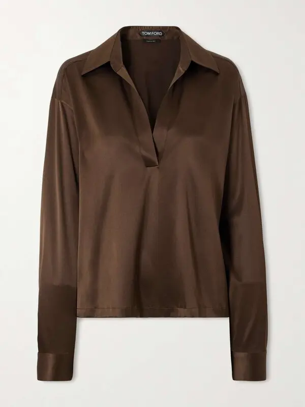 TOM FORD Silk-blend Satin Blouse