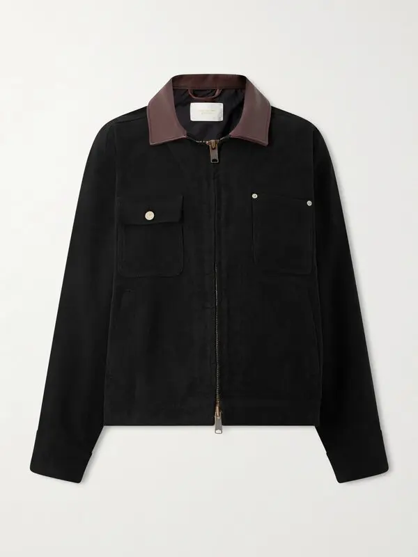 Aimé Leon Dore Ranch Leather-trimmed Cotton-canvas Jacket