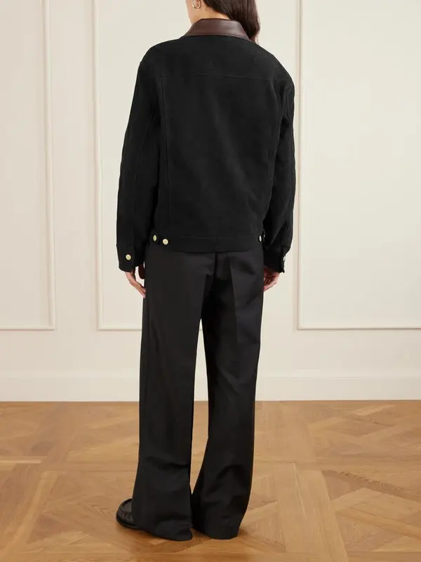 Aimé Leon Dore Ranch Leather-trimmed Cotton-canvas Jacket