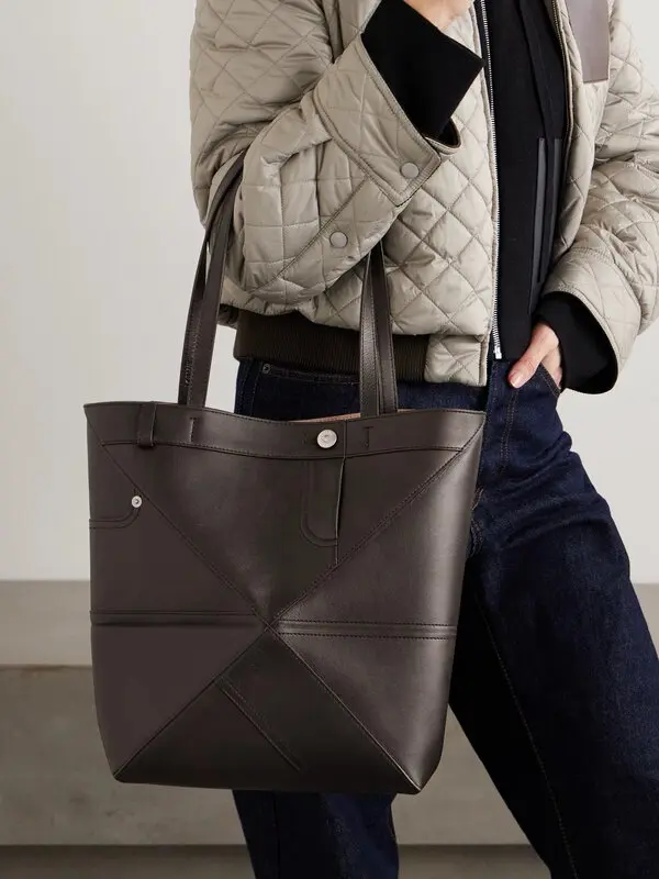 Loewe Puzzle Fold Panta Medium Convertible Leather Tote - Brown