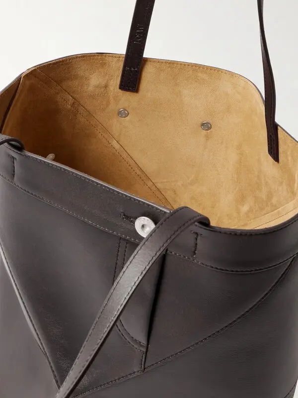 Loewe Puzzle Fold Panta Medium Convertible Leather Tote - Brown