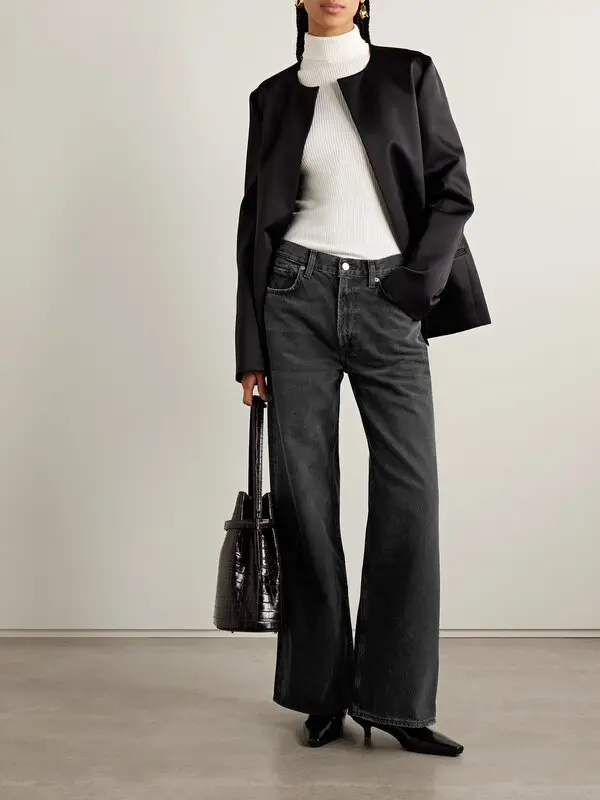 Citizens Of Humanity Paloma Mid-rise Wide-leg Jeans - Black