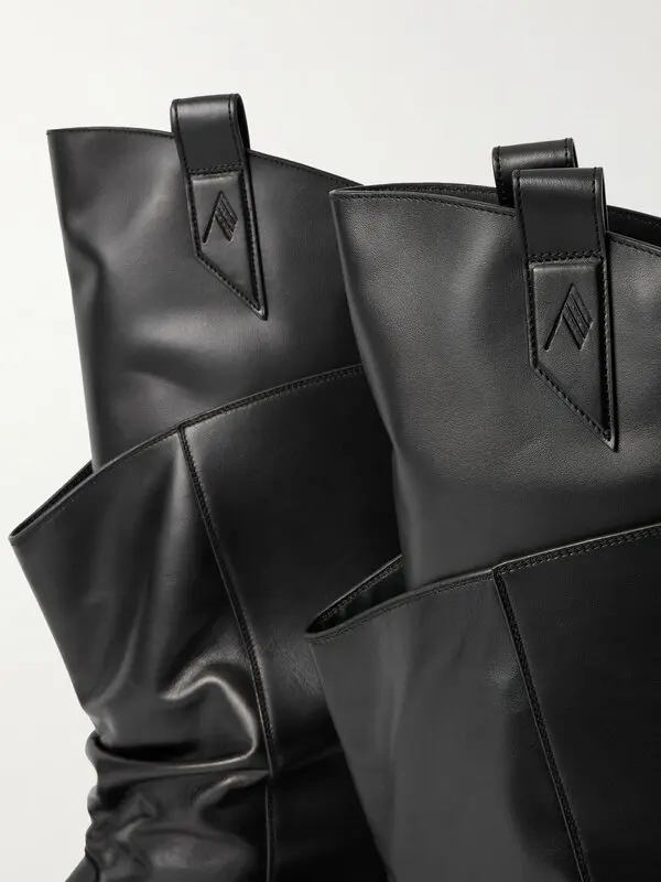 Attico Passeggiata Leather Knee Boots - Black