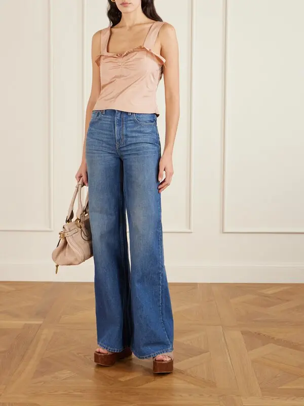 Chloé Maxime Suede Platform Wedge Sandals - Neutrals