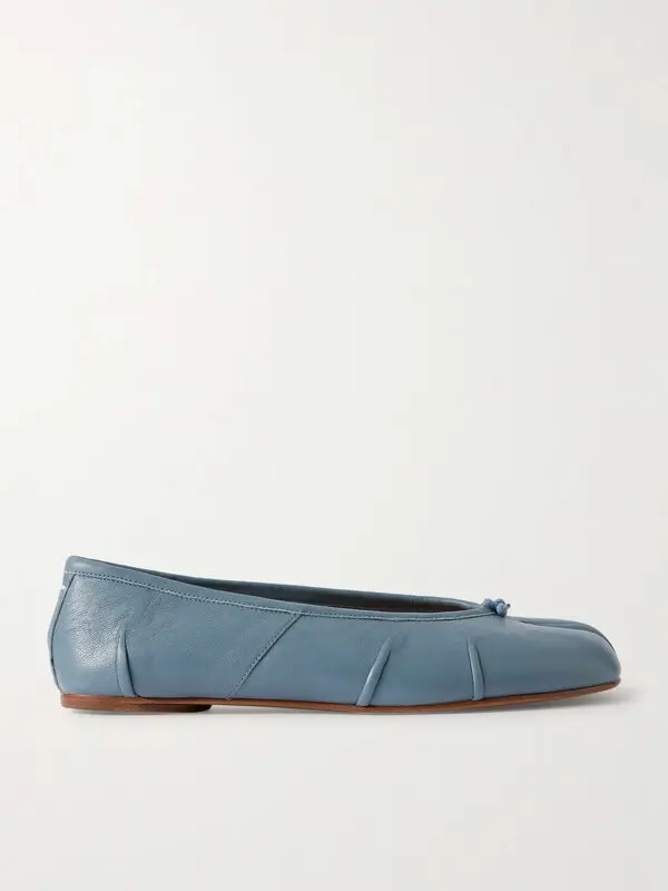 MAISON MARGIELA Tabi Split-toe Leather Ballet Flats - Light Blue