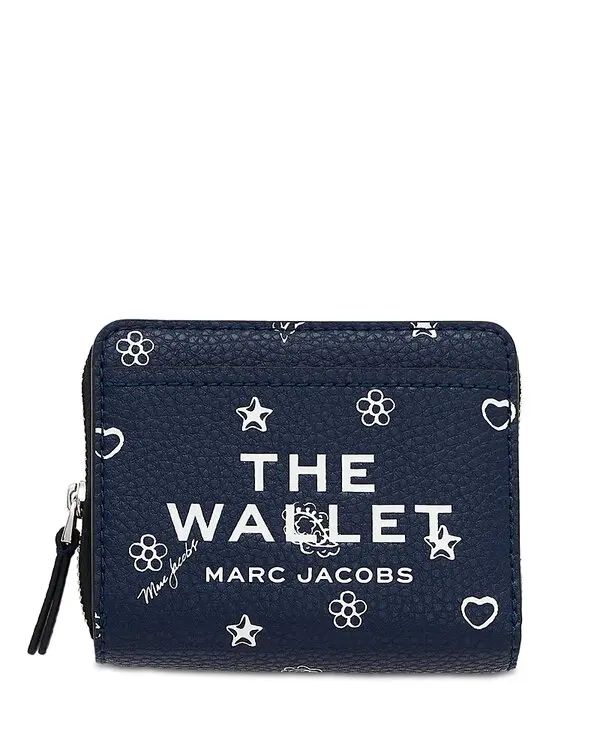 Marc Jacobs The Bandana Mini Leather Compact Wallet - Navy Multi