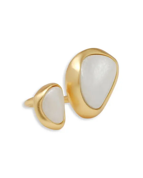 Cult Gaia Cleo Mother Of Pearl Open Ring - Gold