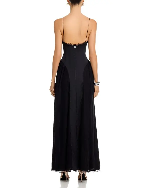 ROTATE BY BIRGER CHRISTENSEN Satin Lace Maxi Dress