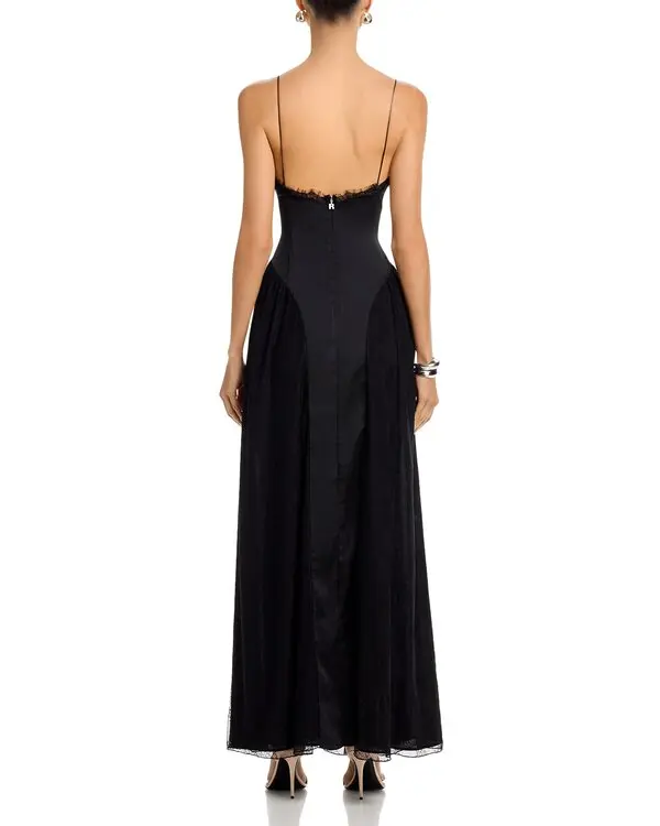 ROTATE BY BIRGER CHRISTENSEN Satin Lace Maxi Dress