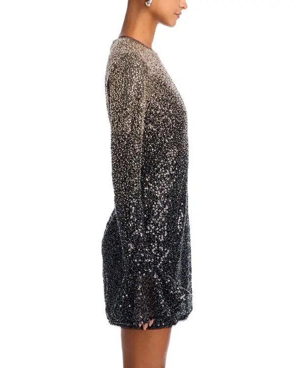 ROTATE BY BIRGER CHRISTENSEN Beaded Long Sleeve Mini Dress