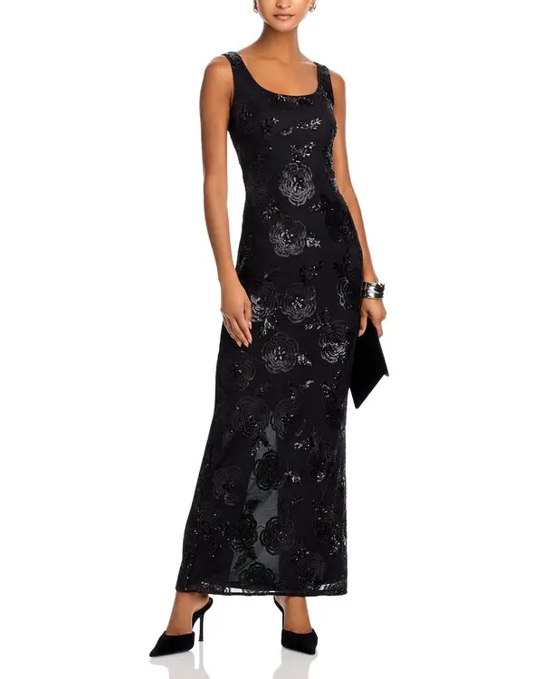 ROTATE BY BIRGER CHRISTENSEN Sequined Maxi Dress - Black