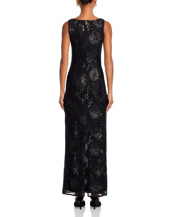 ROTATE BY BIRGER CHRISTENSEN Sequined Maxi Dress - Black