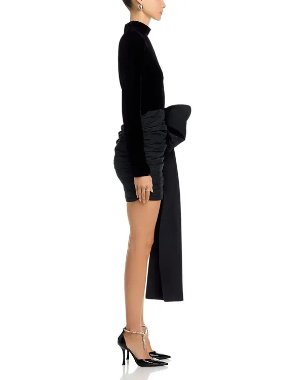 Rotate By Birger Christensen Velvet Bow Mini Dress In Black - 50% Off |  Editorialist