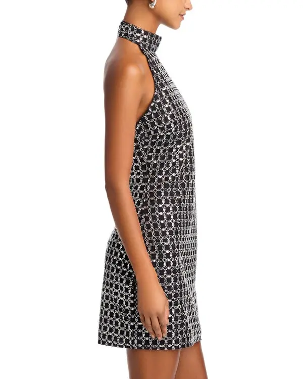 ROTATE BY BIRGER CHRISTENSEN Bead Halter Neck Dress