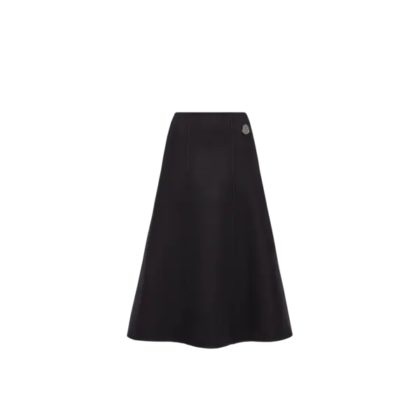 MONCLER + JIL SANDER Wool Flared Midi Skirt - Blue
